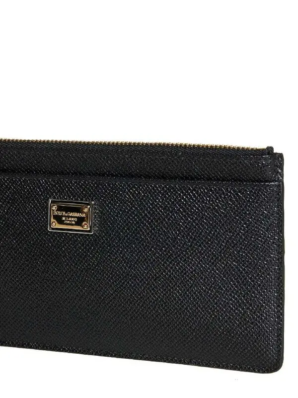 Dolce & Gabbana Large Black Dauphine Leather Card Case - Multicolor