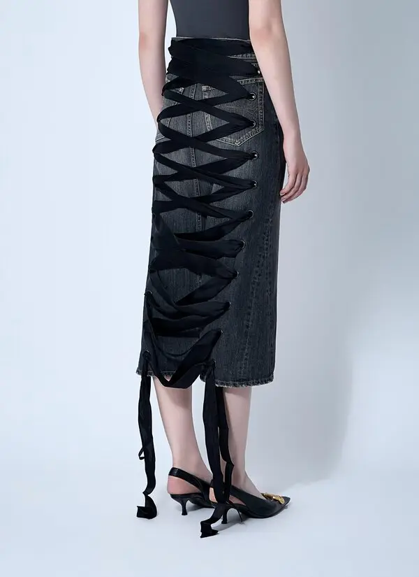 Balenciaga Lace-up Skirt