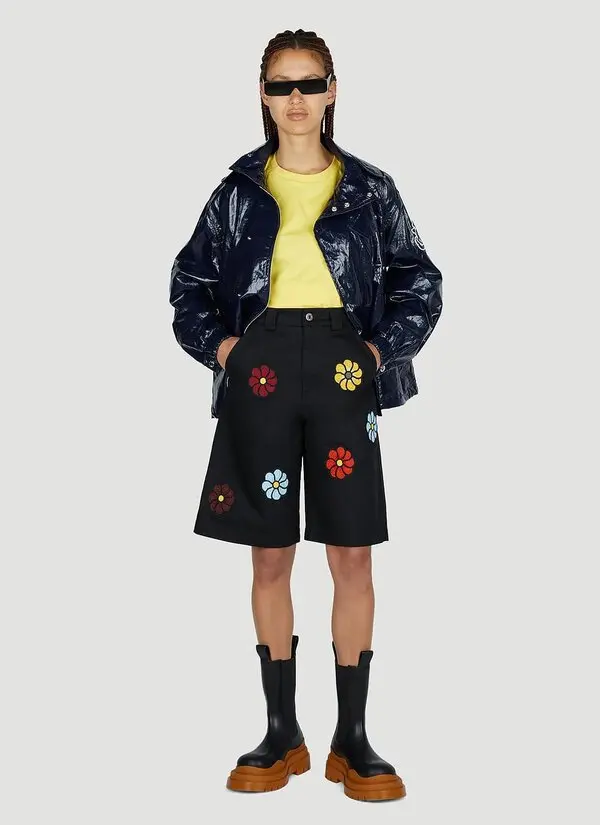 Moncler 1 Jw Anderson Floral Bermuda Shorts - Black