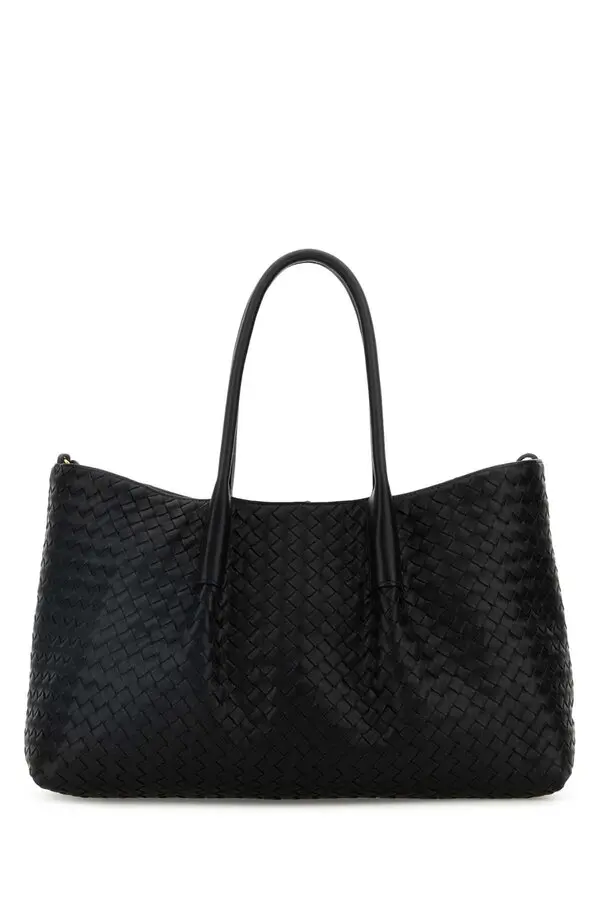 Bottega Veneta Leather Pinacoteca Shopping Bag - Black
