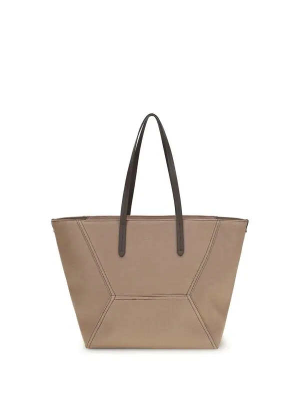 Brunello Cucinelli Canvas Bc Tote Bag - Cream