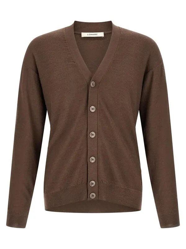 LEMAIRE Relaxed Twisted Cardigan - Brown