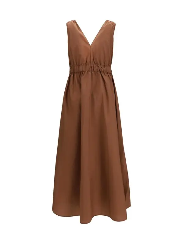 Brunello Cucinelli Cotton Poplin Dress - Brown