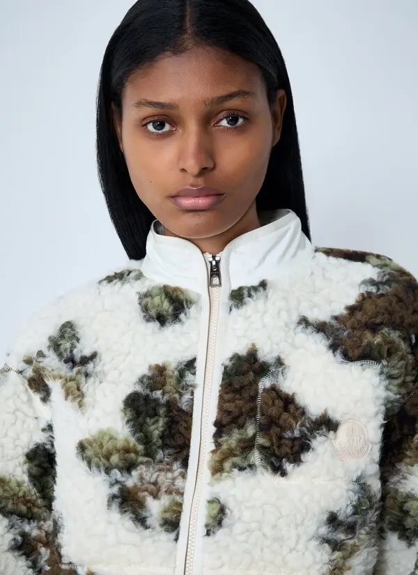 Moncler Textured Zip-up Jacket - White