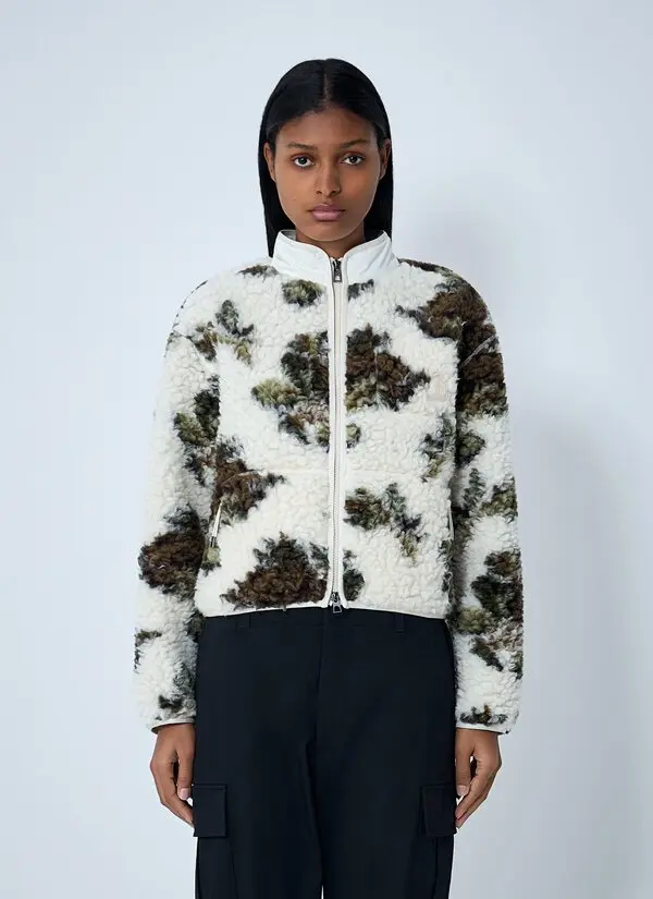 Moncler Textured Zip-up Jacket - White