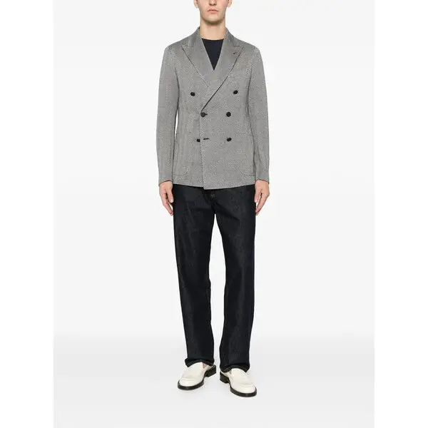 Tagliatore Herringbone Blazer - Blue