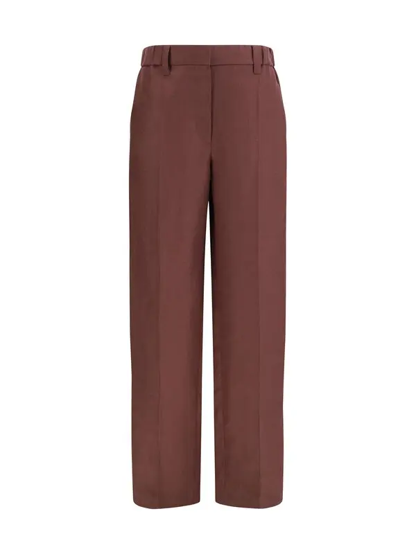 Brunello Cucinelli Wide-leg Linen Pants - Brown