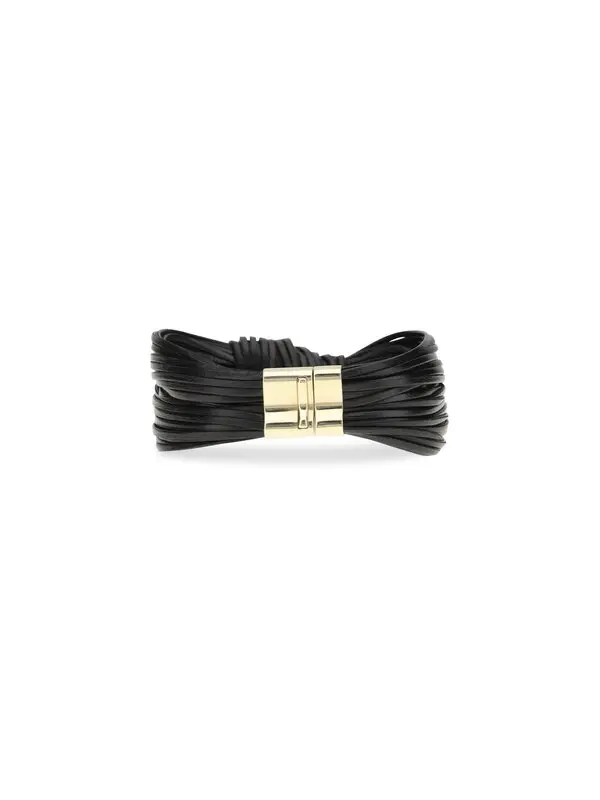 Bottega Veneta Knot Leather Bracelet - Black