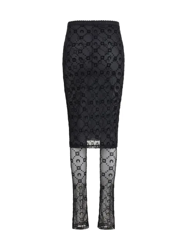 MARINE SERRE Moonogram Mesh Flock Pant-skirt