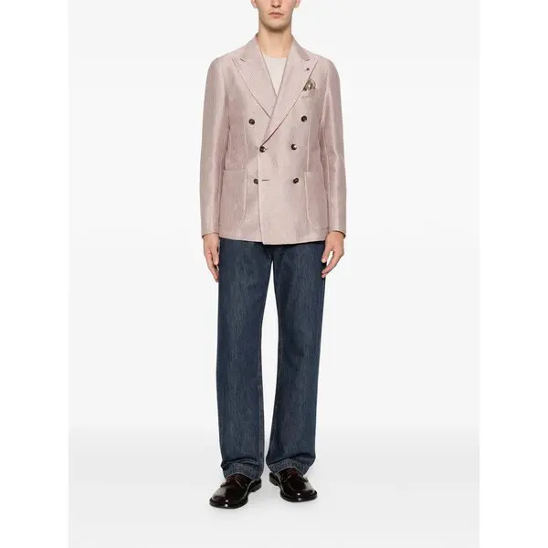 Tagliatore Double-breasted Cotton Blazer - Pink