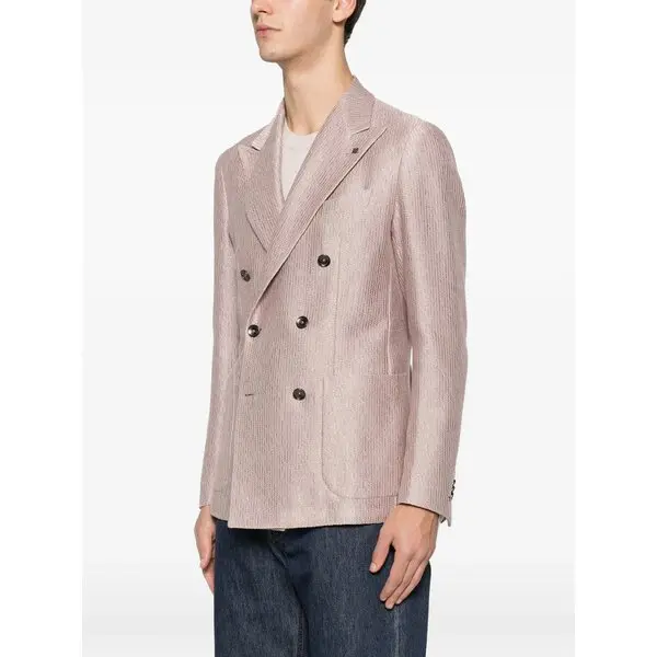 Tagliatore Double-breasted Cotton Blazer - Pink