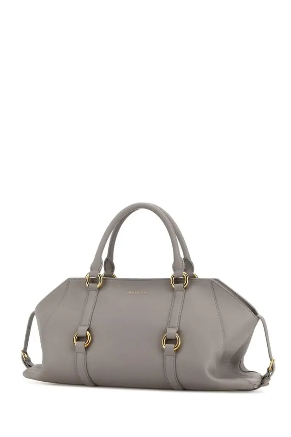 Alexander McQueen Grey Leather Medium Farringdon Handbag