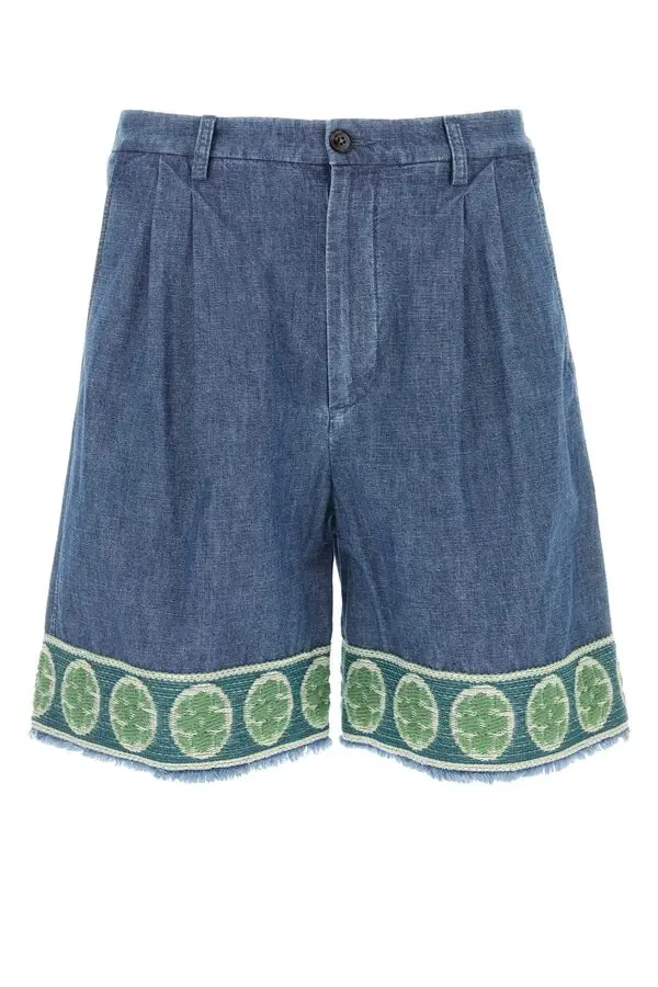 Valentino Garavani Denim Bermuda Shorts - Blue