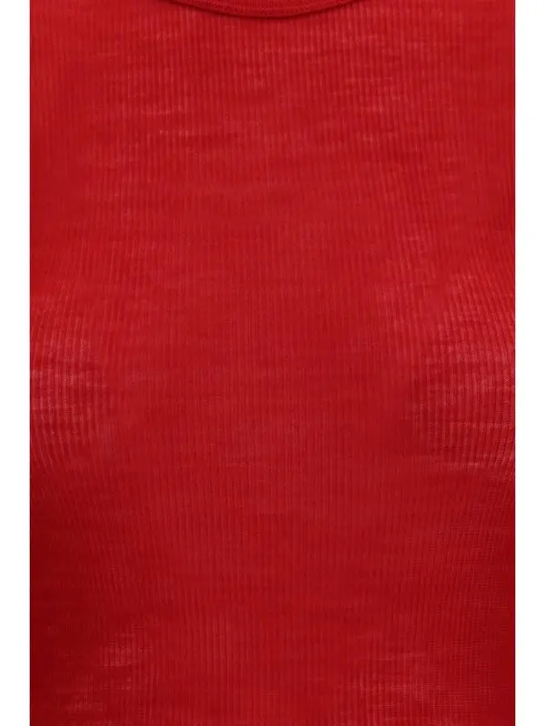 Versace Ribbed Knit T-shirt - Red