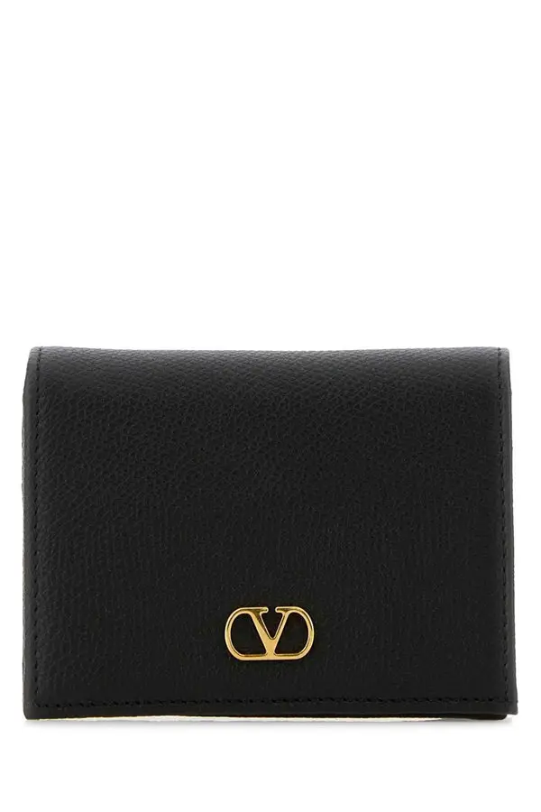 Valentino Garavani Leather Vlogo Wallet - Black
