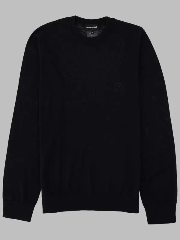Giorgio Armani Virgin Wool Knit Sweater - Blue