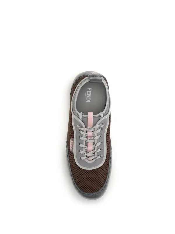 Fendi Leather And Mesh Sneakers By