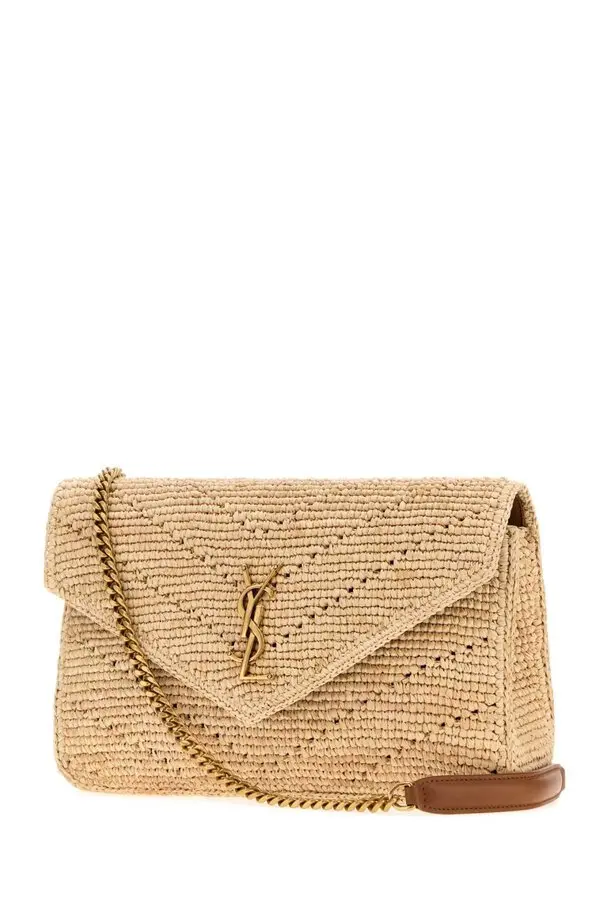 Saint Laurent Raffia Loulou Shoulder Bag - Brown