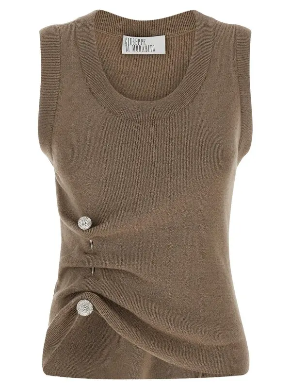 Giuseppe Di Morabito Jewel Brooch Top - Cream