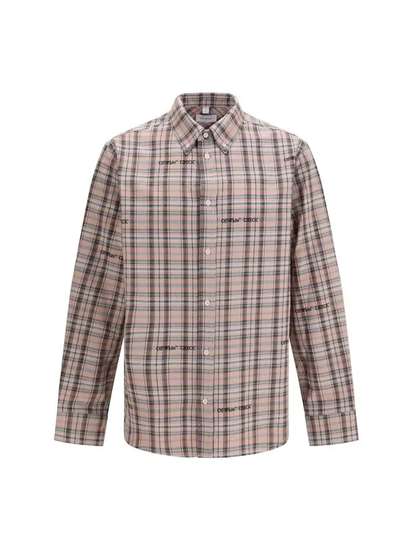 Off-White Flannel Shirt - Pink
