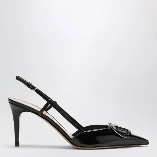 Valentino Garavani Vlogo Patent Leather Slingback Pumps - Black