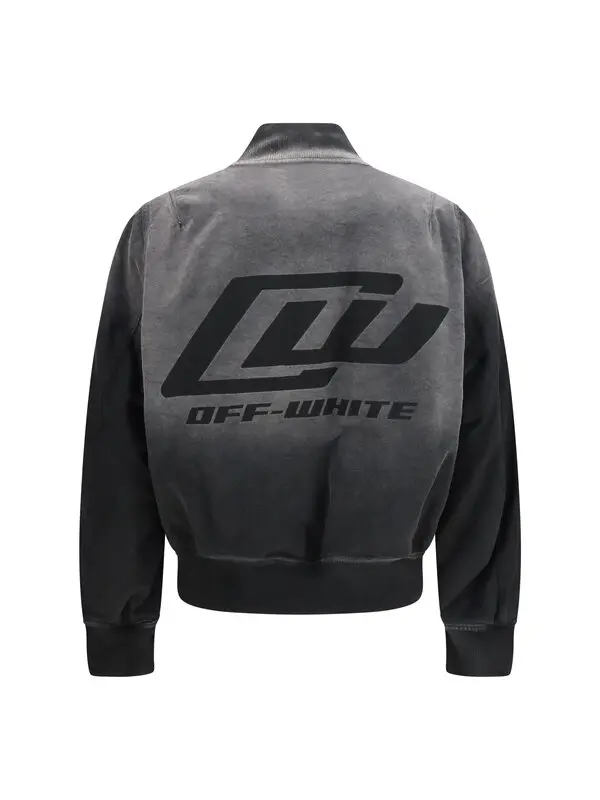 Off-White Washed Denim Bomber Jacket