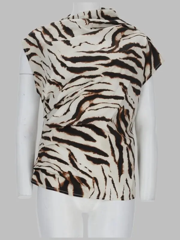 GANNI Top Con Stampa Animalier - Multicolor
