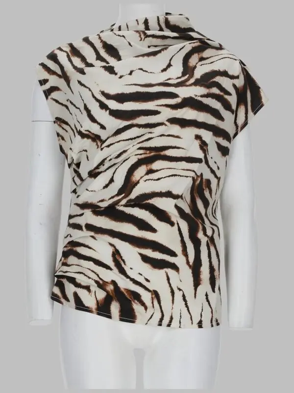 GANNI Top Con Stampa Animalier - Multicolor