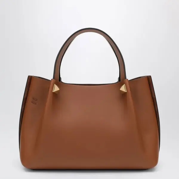 Valentino Garavani Small Vlogo Signature Shopping Bag In Light - Brown