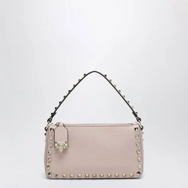 Valentino Garavani Small Rockstud Bag In Grained Calfskin - Pink