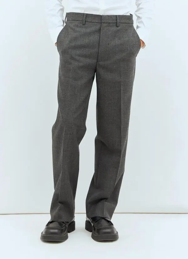 Miu Miu Marled Wool Pants - Gray