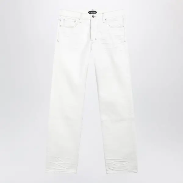 TOM FORD Jeans With Biker-effect Details - White