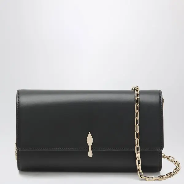 CHRISTIAN LOUBOUTIN Leather Clutch Bag With Chain Strap - Black