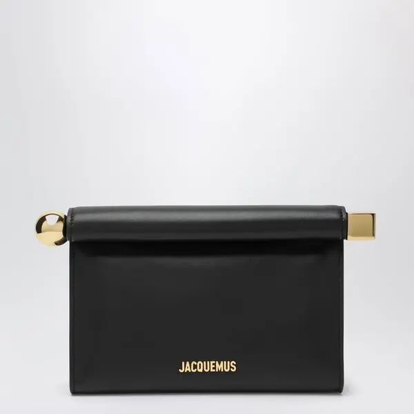 Jacquemus Rond Carre Bag In Leather - Black
