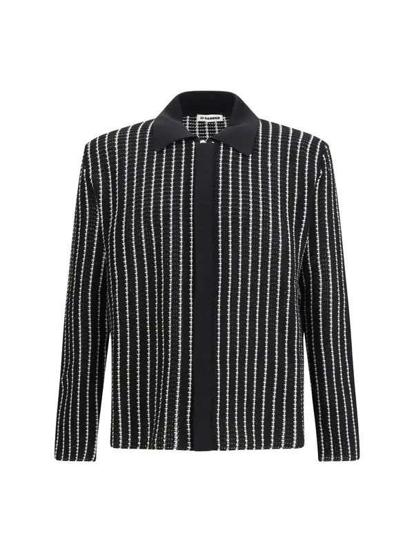 JIL SANDER Embroidered Crochet Cardigan