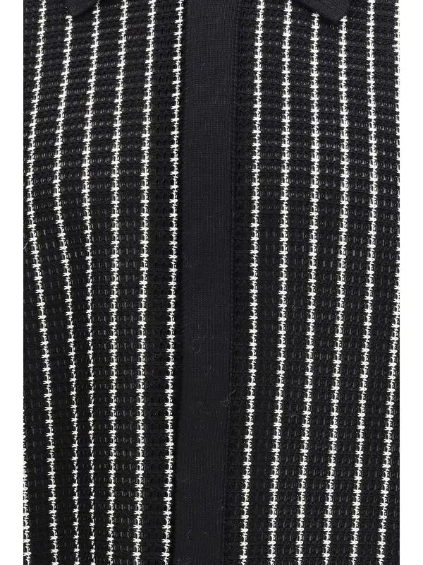 JIL SANDER Embroidered Crochet Cardigan - Black