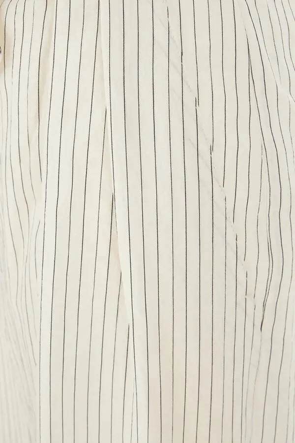 Max Mara Belted Pinstriped Trousers - Multicolor
