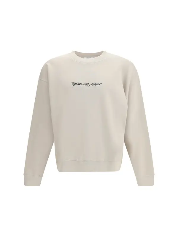 Off-White Script Arrow Crewneck Sweatshirt - Cream