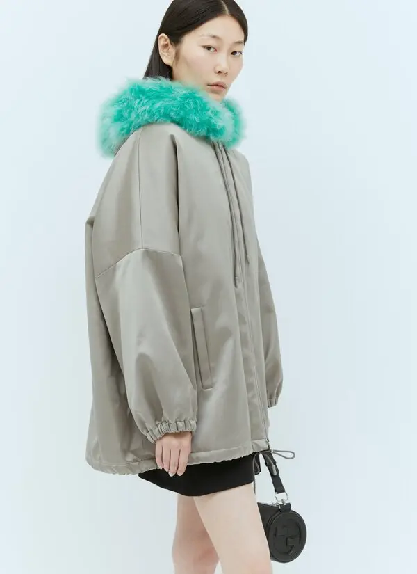 Gucci Satin Bomber Jacket - Gray