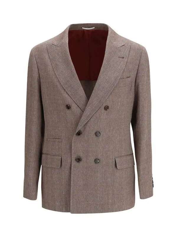Brunello Cucinelli Double-breasted Tailored Jacket - Brown