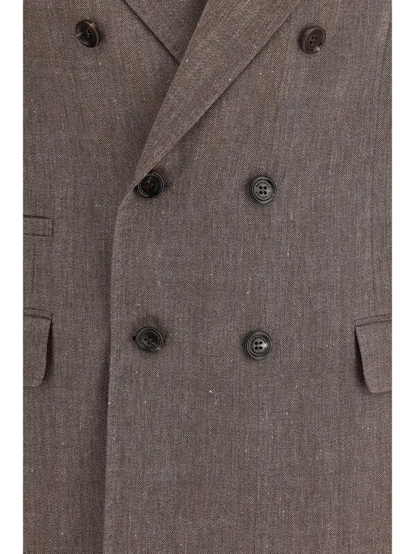 Brunello Cucinelli Double-breasted Tailored Jacket - Brown