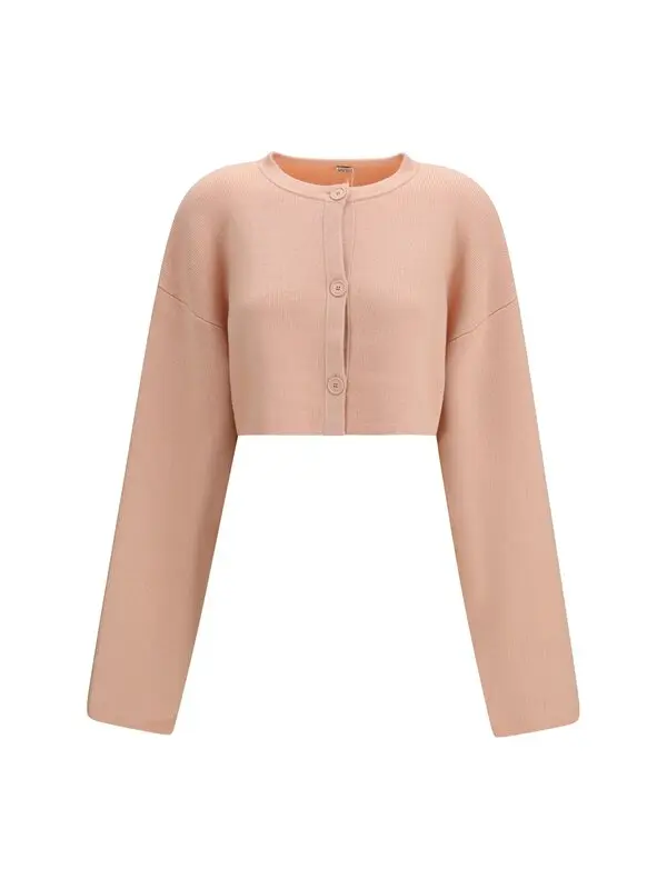 TOTEME Cropped Crewneck Cardigan With Button Fastening - Pink