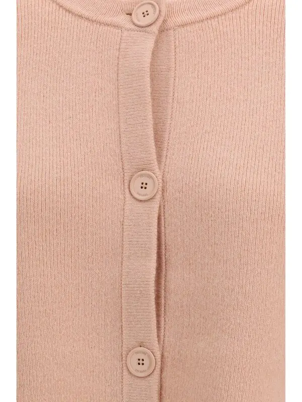 TOTEME Cropped Crewneck Cardigan - Pink