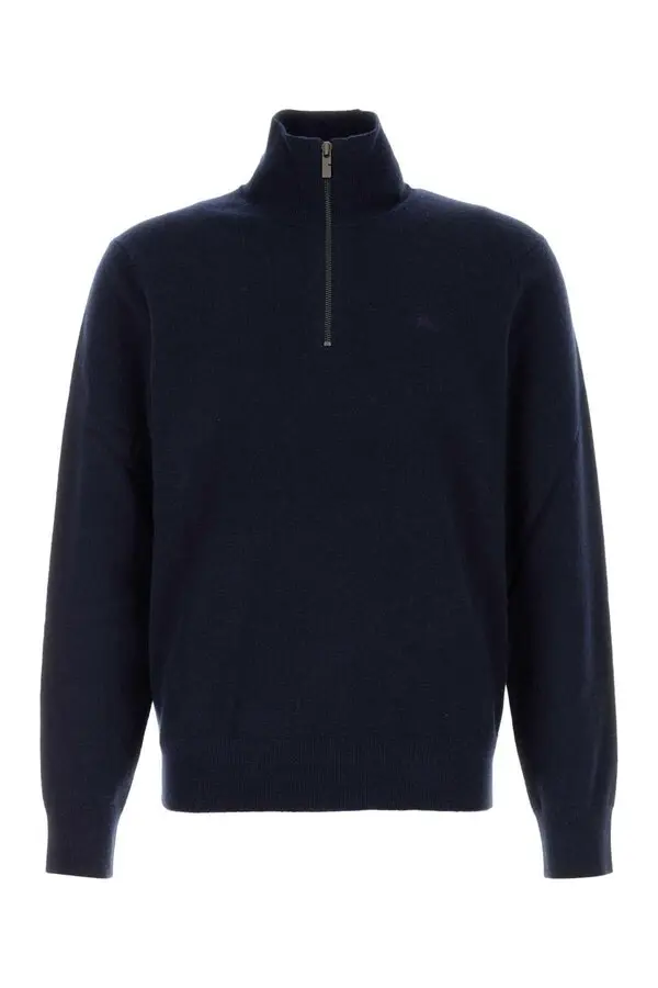 Burberry Dark Blu Stretch Cashmere Blend Sweater