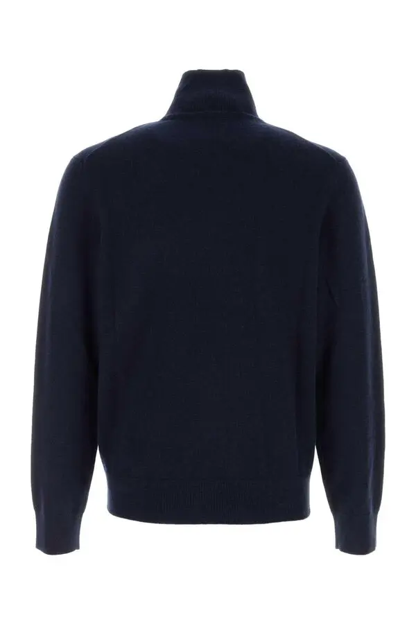 Burberry Dark Blu Stretch Cashmere Blend Sweater - Blue
