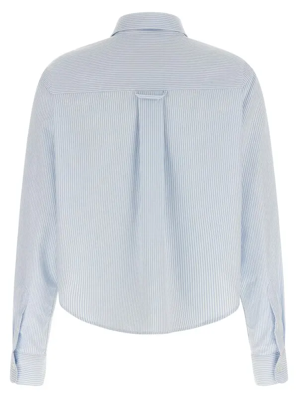 AMI Paris Striped Cropped Shirt - Blue