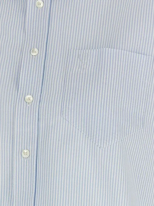 AMI Paris Striped Cropped Shirt - Blue