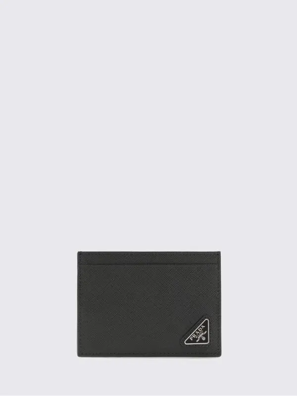 Prada Calf Leather Card Holder With Triangle Logo