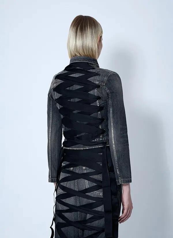 Balenciaga Lace-up Denim Jacket