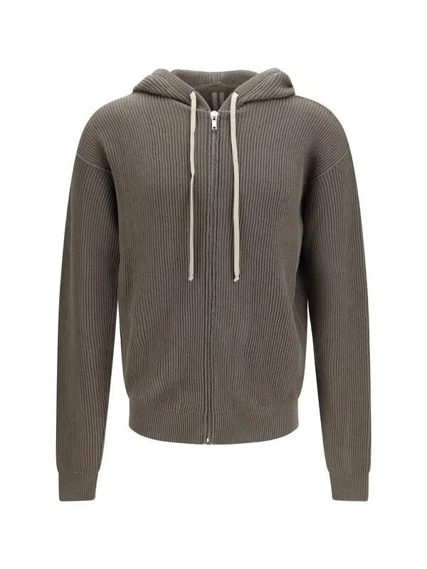 Rick Owens Ribbed Virgin Wool Knit Hoodie